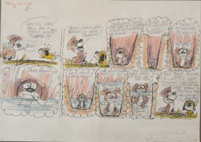 Disney Studios Original Comic Strip Drawing of "SCAMP" 8/20/78 by Bill ...