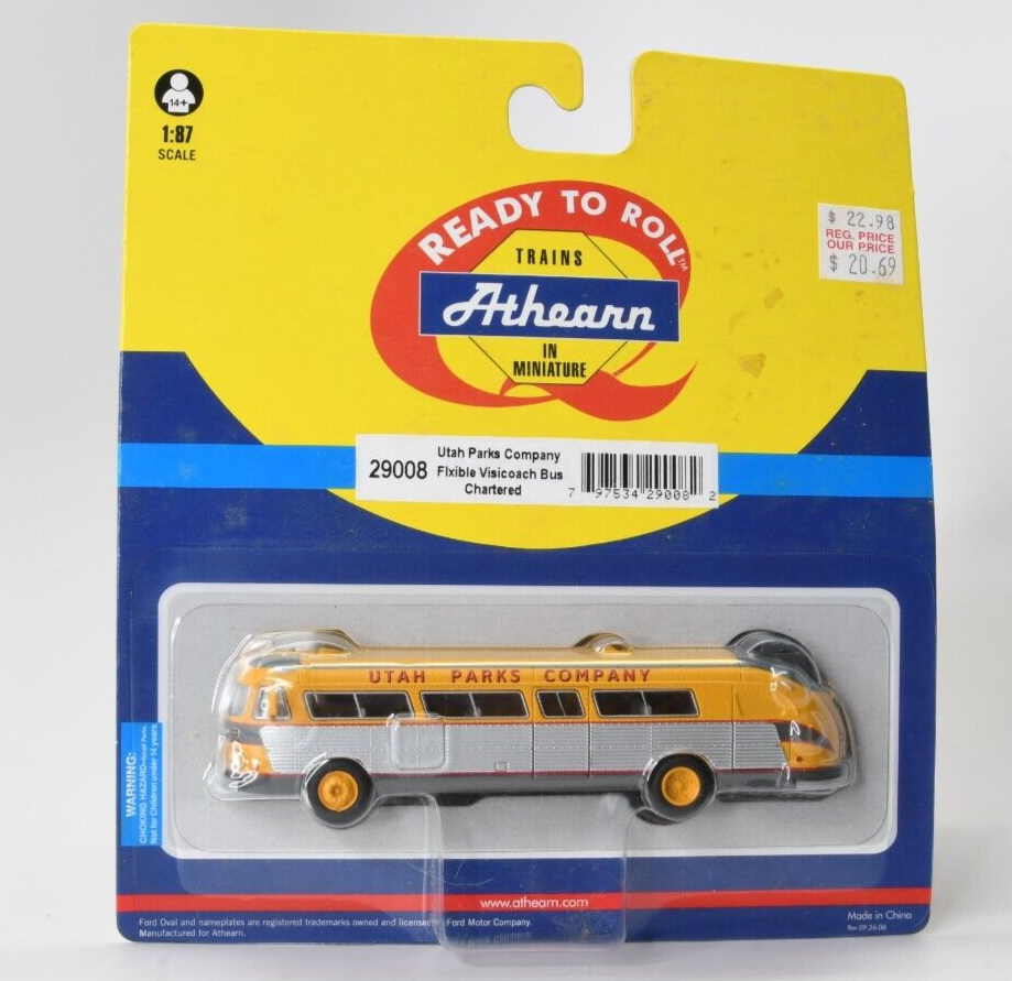 Athearn HO Scale 29008 Utah Parks Company Flexible Visicoach Bus ...