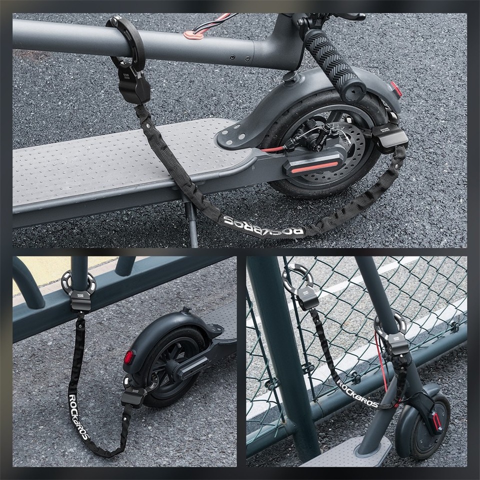 ROCKBROS Bicycle Lock Electric Scooter Chain Lock Sliding Scooter Chain ...