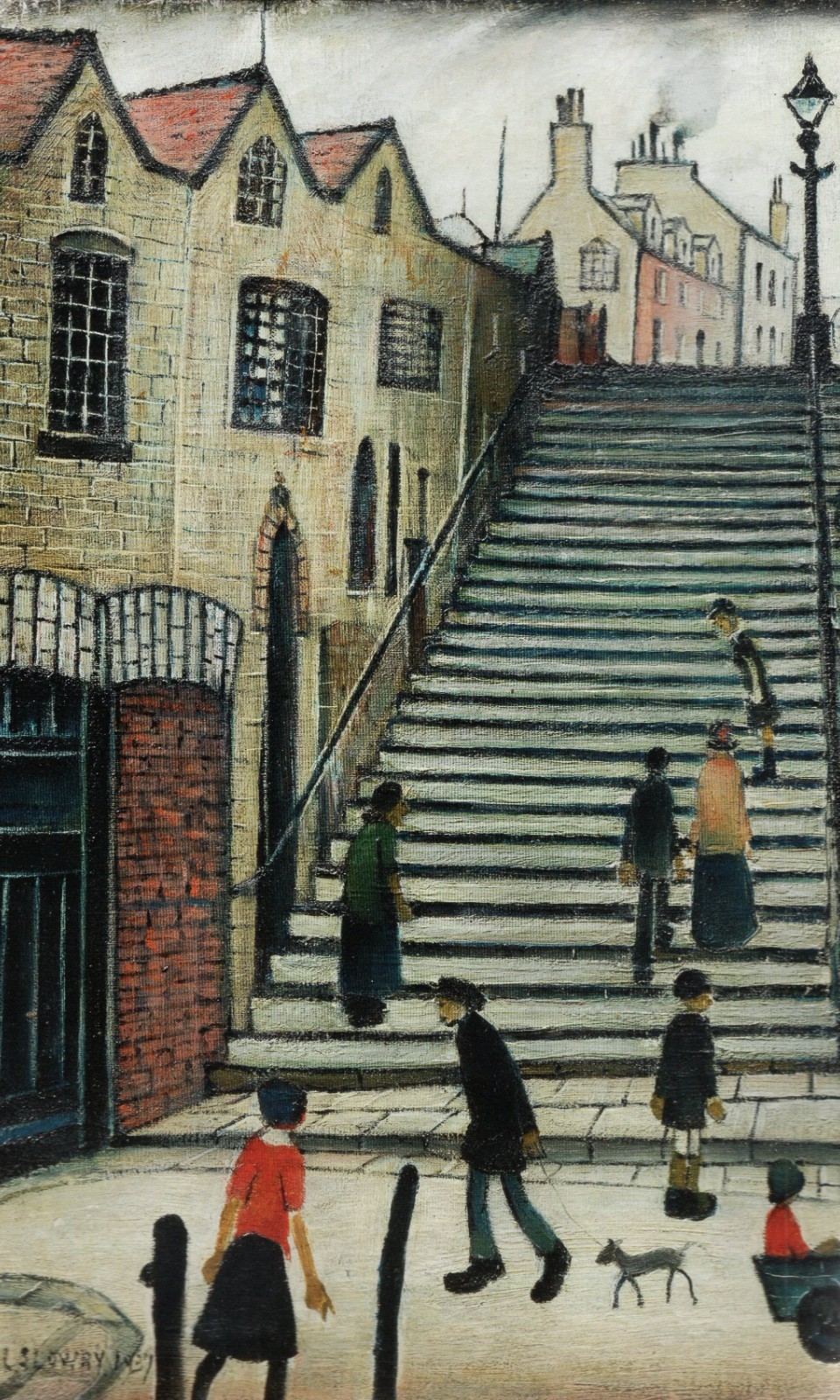 L S LOWRY ART 'THE STEPS' WICK CAITHNESS 1937 RARE ARTIST DETAIL ...
