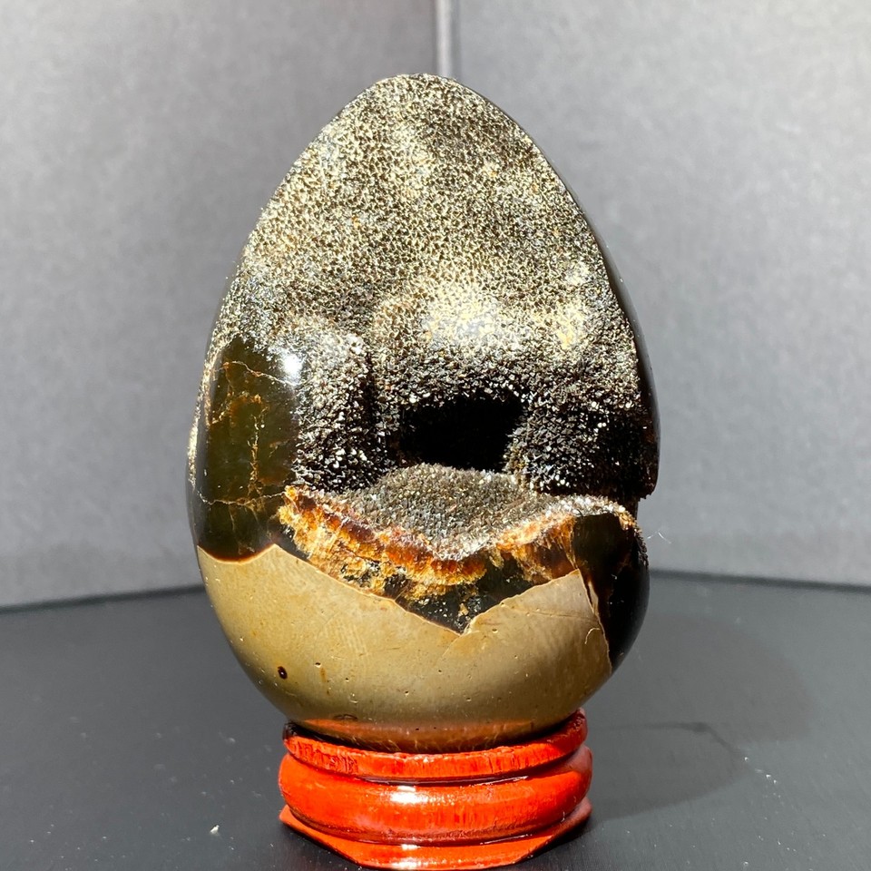 259G Natural Turtle Back Stone Egg Shape Dragon Crystal Crack Healing ...