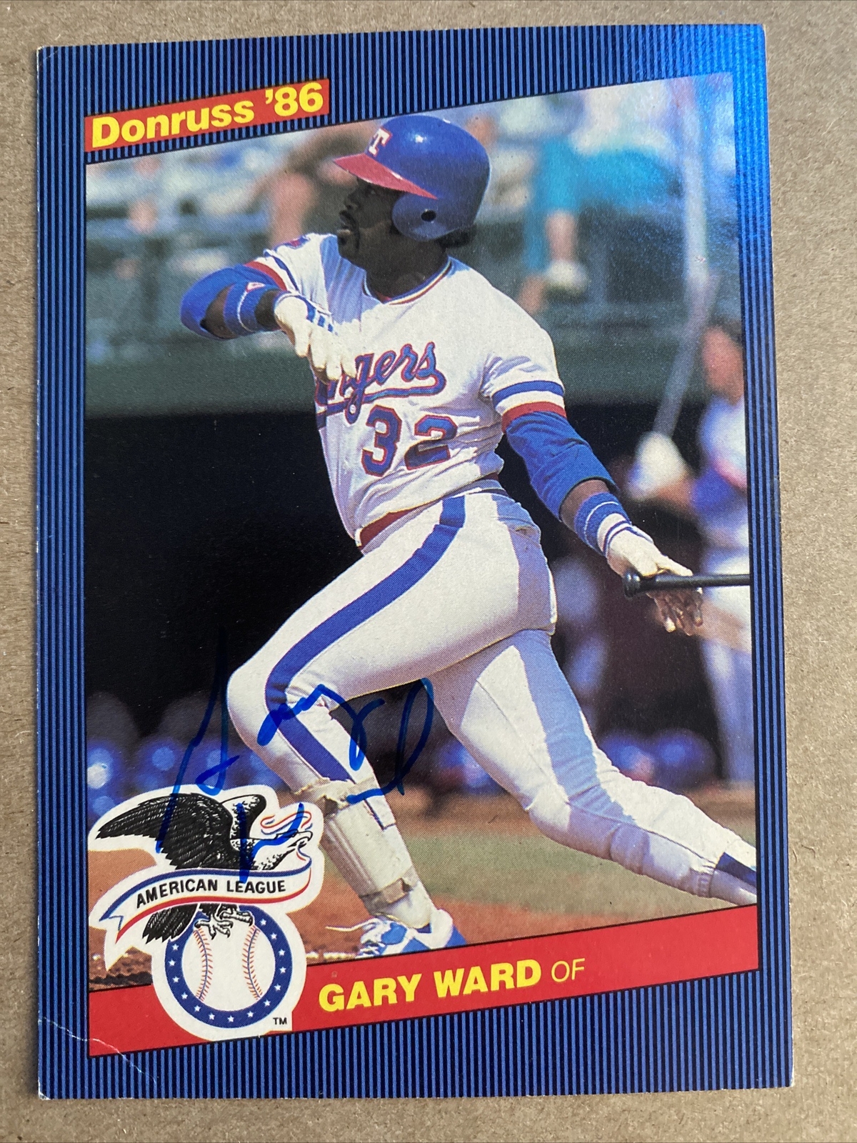 1986 Donruss Action All Stars #51 Gary Ward - AUTOGRAPHED Card Texas ...