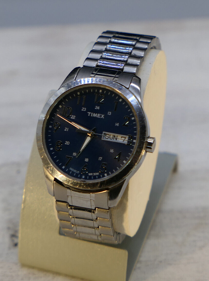 Timex Expansion T2M933 Men's Silver 12-Hour Dial Stainless Steel Wrist ...