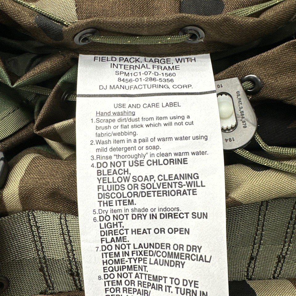 USGI CFP 90 Combat Field Pack & Patrol Pack SDS Original Woodland M81 ...