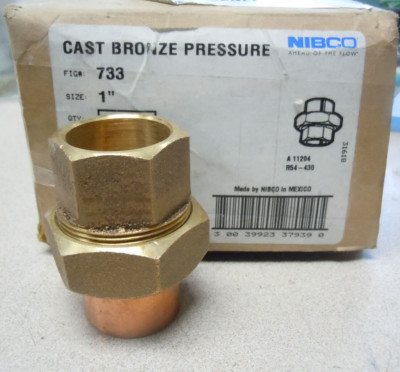 NIBCO Cast Bronze Union 1" 733 C x C Solder | eBay