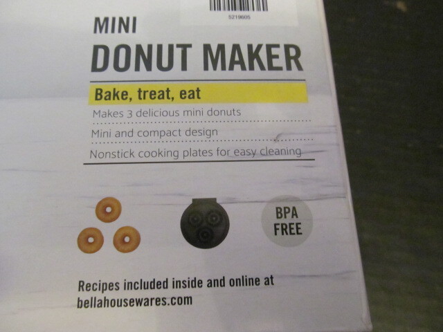 Bella Mini Donut Maker Makes 3 Donuts at a Time, Gray | eBay
