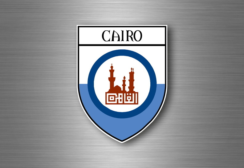 Sticker decal souvenir car coat of arms shield city flag cairo egypt | eBay