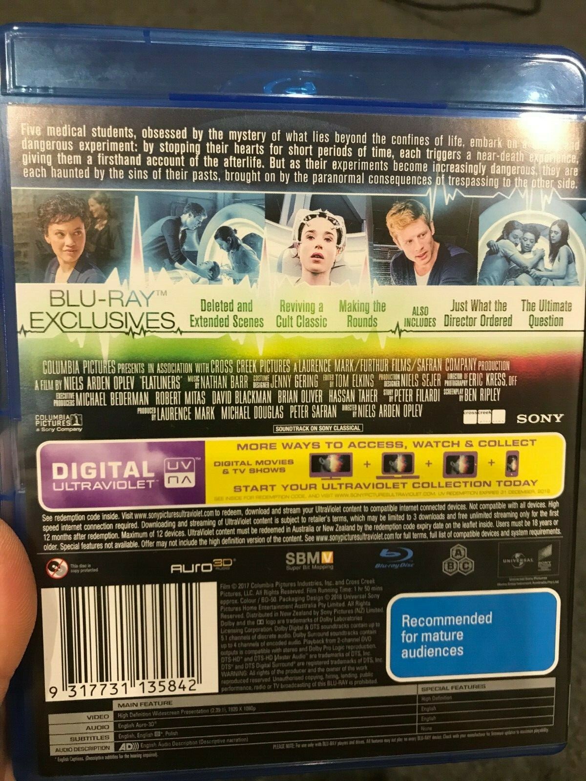 Flatliners BLU RAY (2017 Ellen Page / Diego Luna sci-fi horror movie) 9317731135842 | eBay