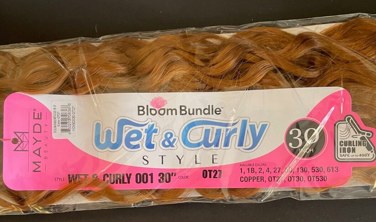 Mayde Beauty Synthetic Bloom Bundle Weave - WET & CURLY 30" OT27 for ...