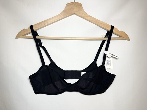 AERIE SMOOTHEZ Sheer Unlined Underwired Black Balconette Bra 32C NWT | eBay