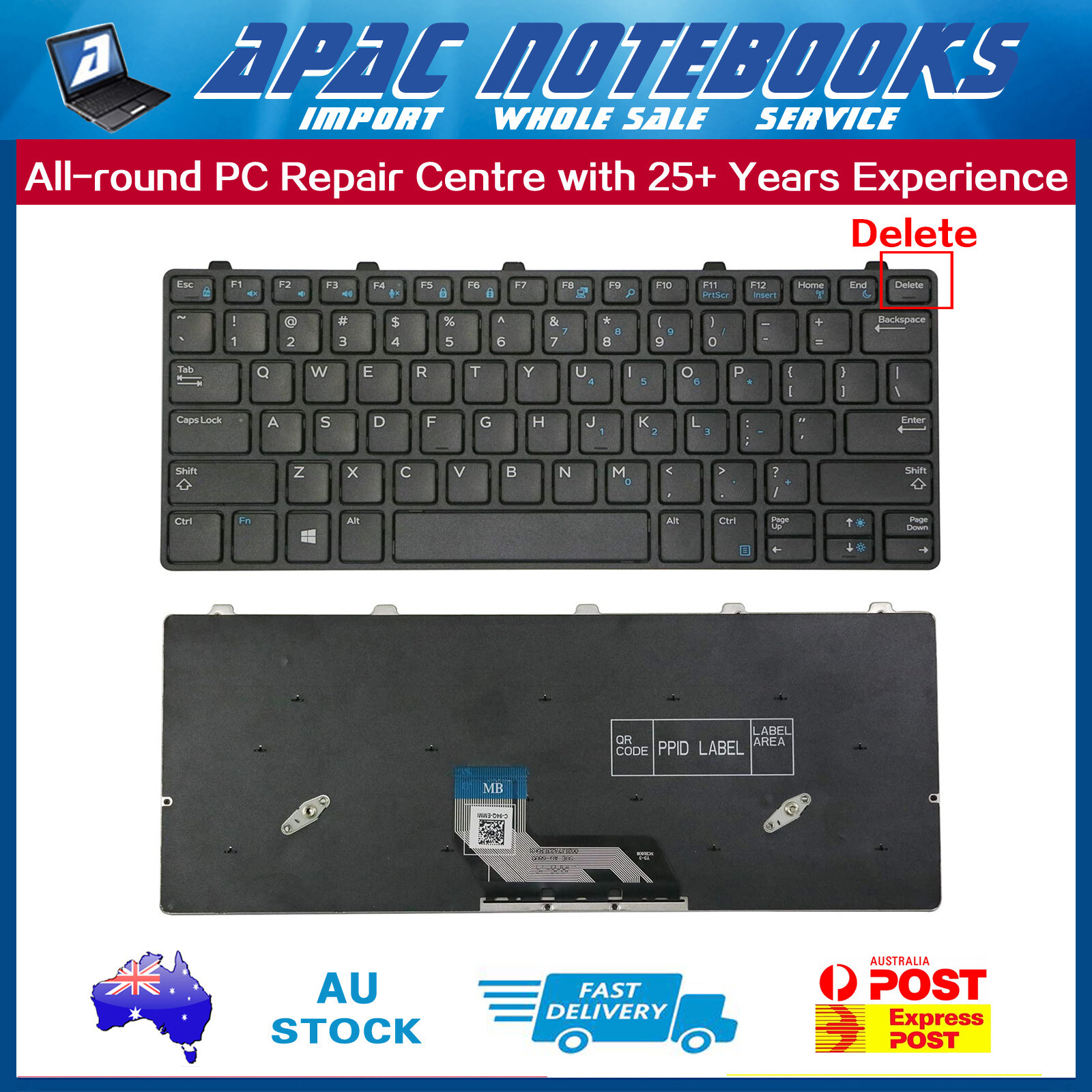 Genuine keyboard For DELL Latitude 3180 3189 3190 3310 3380 3300 0343nn ...