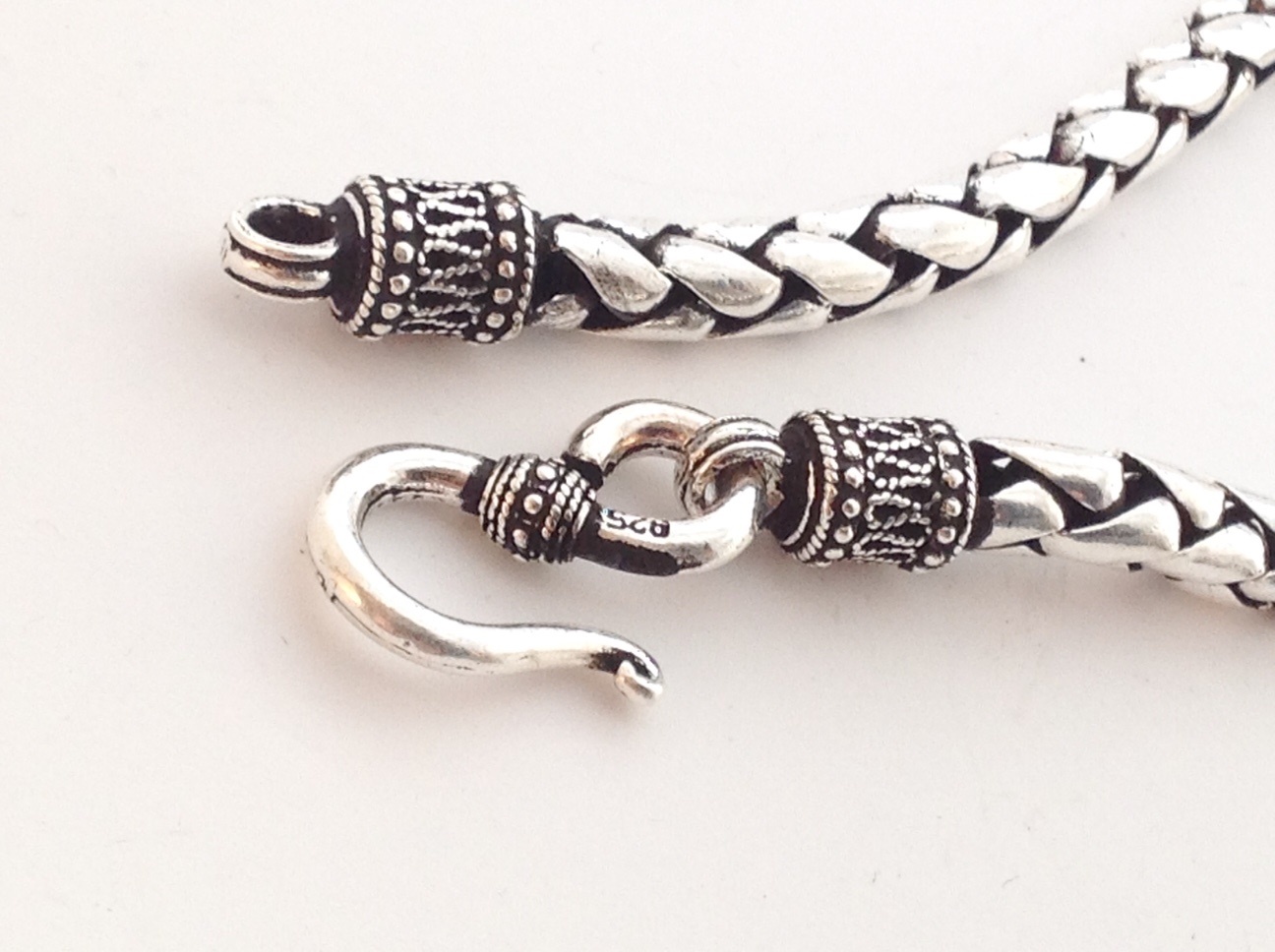 MEN'S STERLING SILVER 925 BALI BRAID SNAKE WEAVE 4MM CHAIN LINK JEWELRY ...