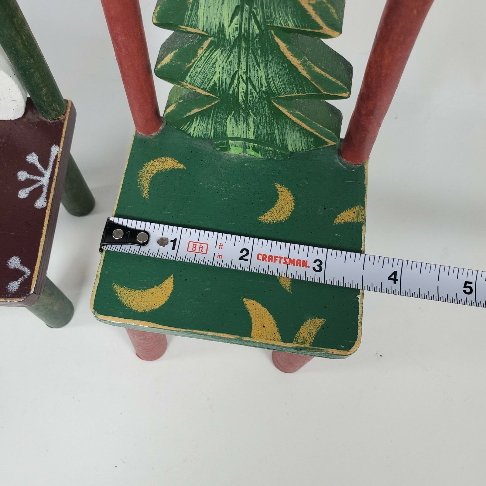 Vtg Christmas Tree/Snowman Wood Decor Chair Handcrafted Holiday ...