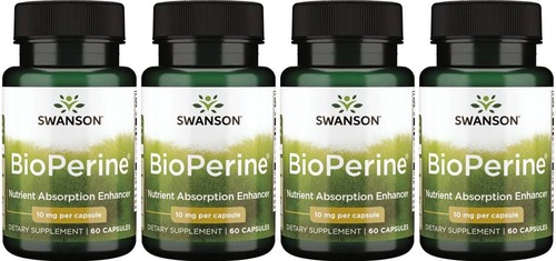 240 Caps 4X Swanson BioPerine 10mg (95% Piperine) Nutrient Absorption ...