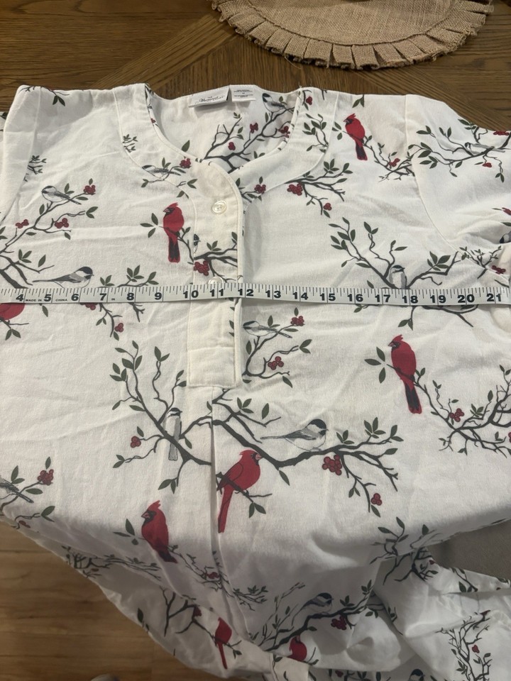 Vermont Country Store Womens MED Cardinal 100% Cotton Nightgown Long ...