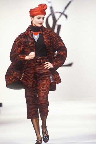 Saint Laurent Rive Gauche Vintage YSL Fall 1984 Black Red Zebra ...