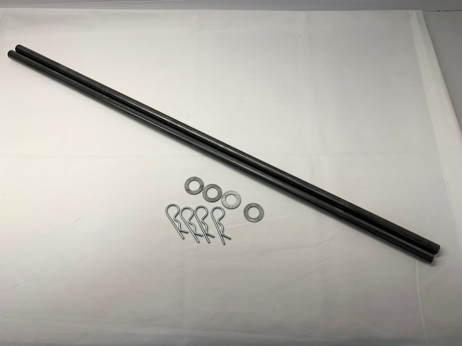 2 New Trolley Wheel Axles For Soap Box Kart Kit With R Clips And ...