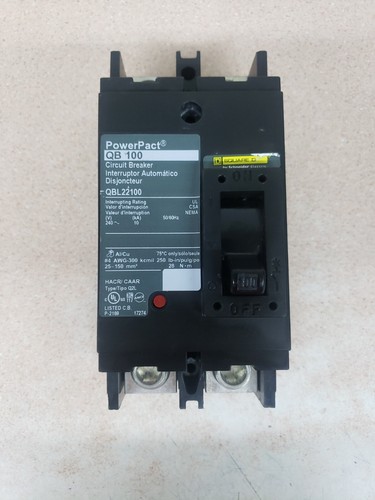 Square D QBL22100 FEED THRU CIRCUIT BREAKER 2 POLE 1PH 100 AMP 240V ...