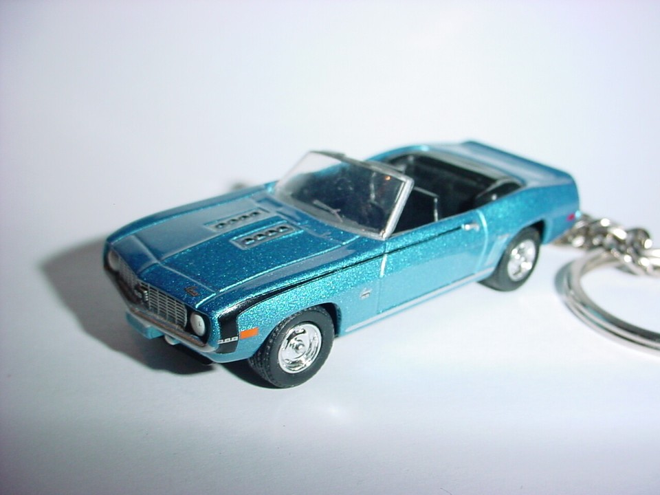 HOT 3D BLUE CHEVROLET CAMARO SS CUSTOM KEYCHAIN key keyring 69 muscle ...