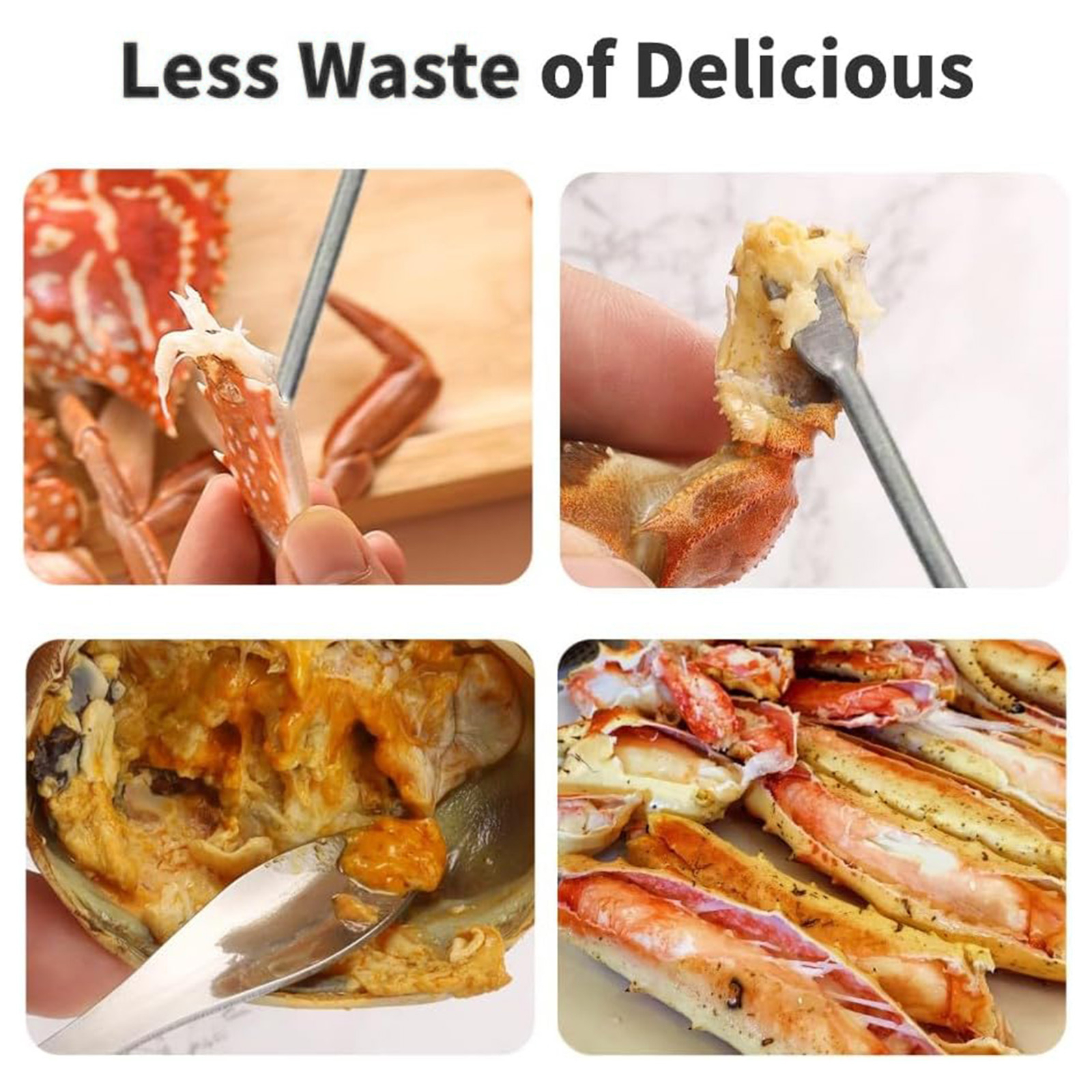 Crab Legs Cracker Leg Opener Stainless Steel Lobster Tool Set for Home ...