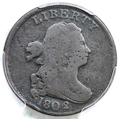 1802/0 C-2 R-3 PCGS VG Details Rev of 1802 Draped Bust Half Cent Coin 1 ...