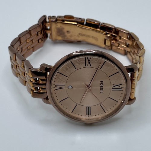 Fossil ES3435 Womens Jacqueline Rose Gold Watch 36mm for sale online | eBay