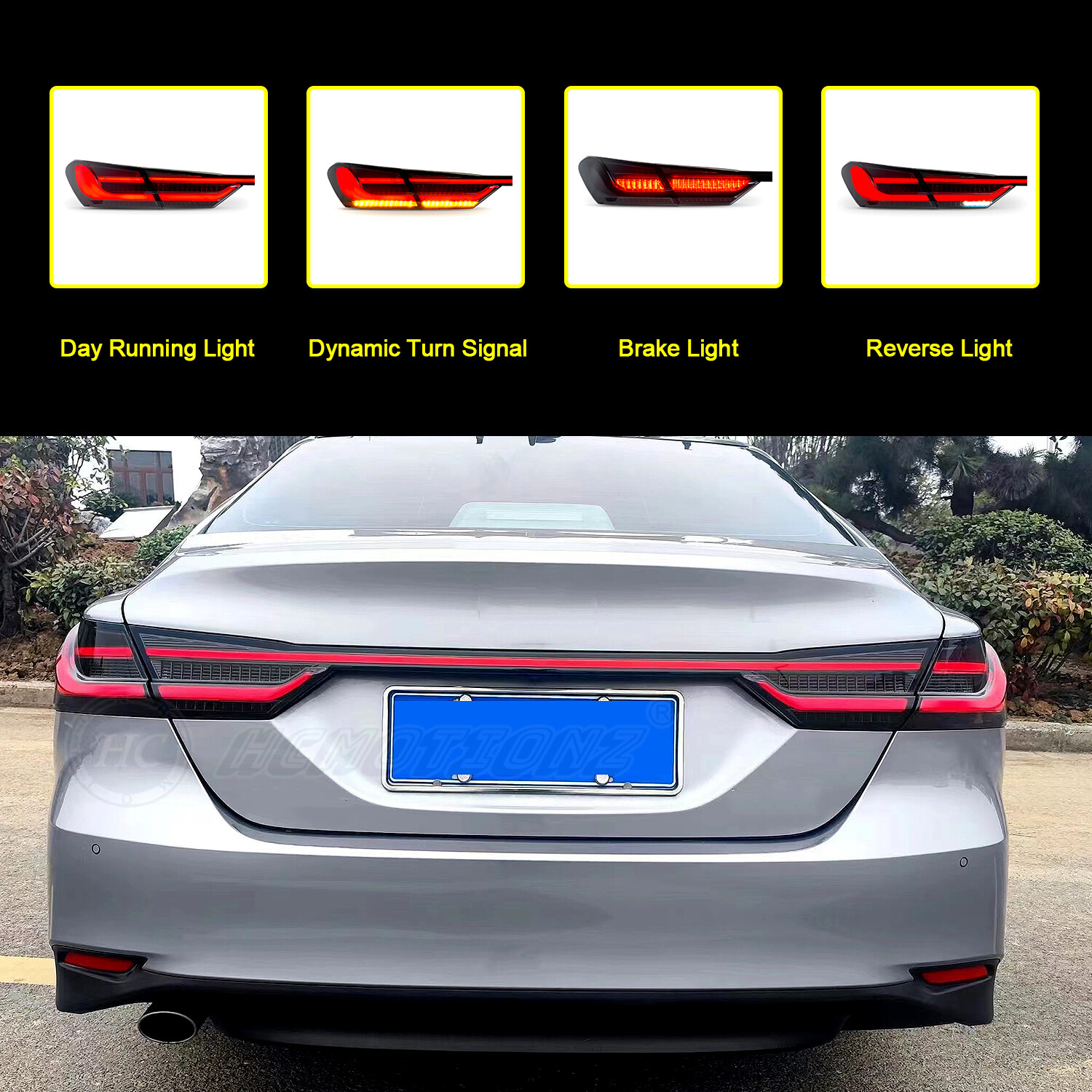 HCmotion LED Tail Lighs For Toyota Camry 2018-2023 Smoked 5PCS Trunk ...