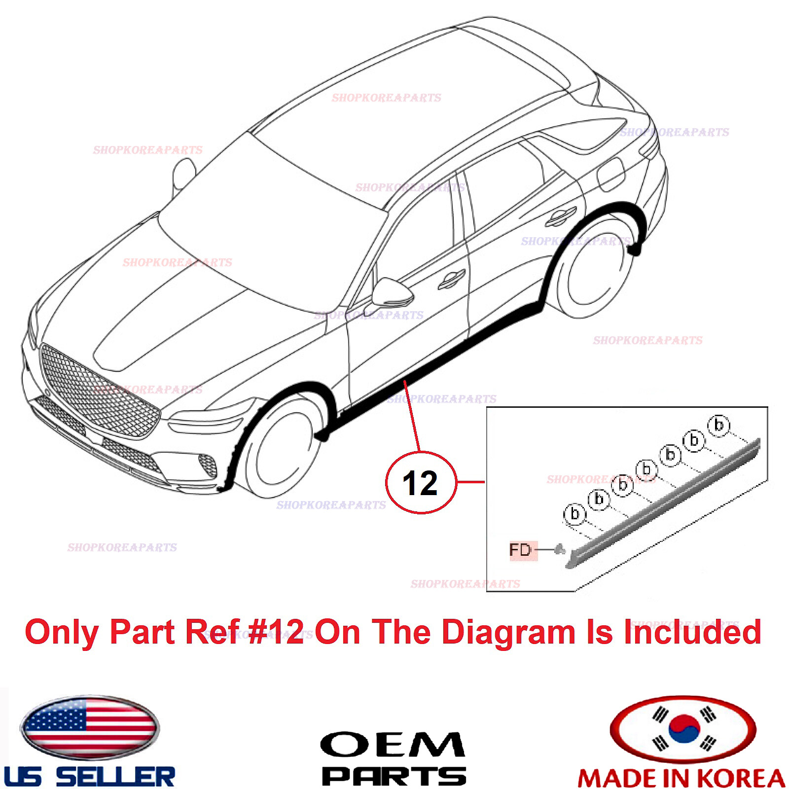 Genuine Front Door Lower Molding RIGHT Passenger Side BLACK 2022-2025 ...