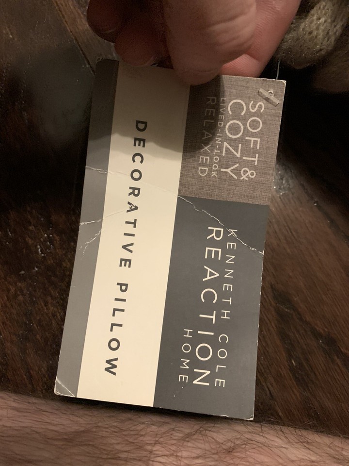 Set Of 2 Kenneth Cole Reaction Home Knitted Decorative Pillow Taupe ...