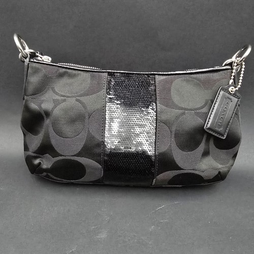 Coach Outlet Purse Black Signature Logo with Sequins H1176-F17714 Hand ...