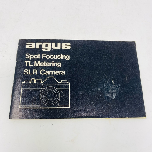 Argus User Manual Only For Spot Focusing TL Metering SLR Camera Printed ...