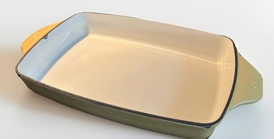 Calphalon Enamel Cast Iron Rectangular Baker 9x13 Custard Yellow Dish ...