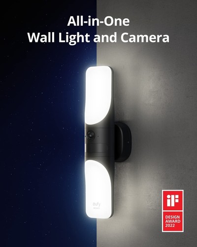 eufy S100 Wired Wall Light Camera 2K Floodlight Security Cam Motion ...