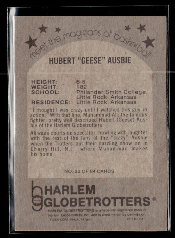 1971 Fleer Harlem Globetrotters #22 Geese Ausbie VG/G | eBay