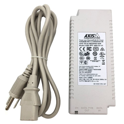 AXIS Communications 60W PoE Injector T8134 Midspan Power Supply 5900 ...
