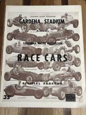 Vintage 1950s Gardena Stadium CRA Race Program | eBay