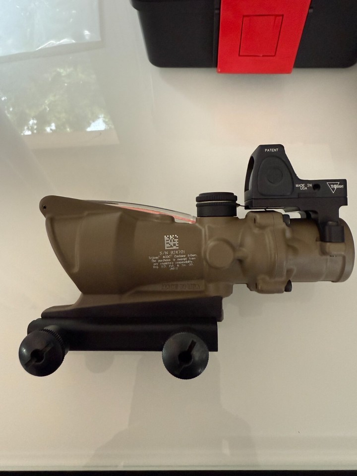 Trijicon ACOG 4x32 Red Chevron FDE TA31-D-100310 w/rmr 719307307247| eBay