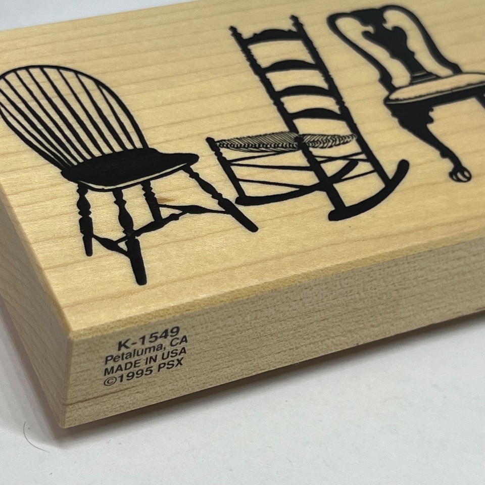 Four ANTIQUE Chairs Rubber Stamp by PSX K-1549 BORDER | eBay