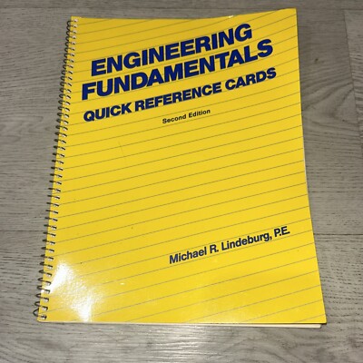 Engineering Fundamentals Quick Reference Cards Second Edition 1986 | eBay