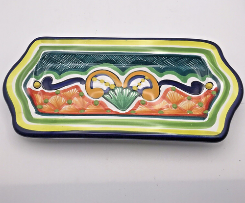 Mexican Talavera Rectangle Pottery Tray or Wall Hanging w/Bright Colors ...