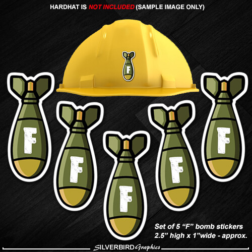 5x F Bomb sticker car truck vehicle laptop phone hard hat vinyl bumper ...