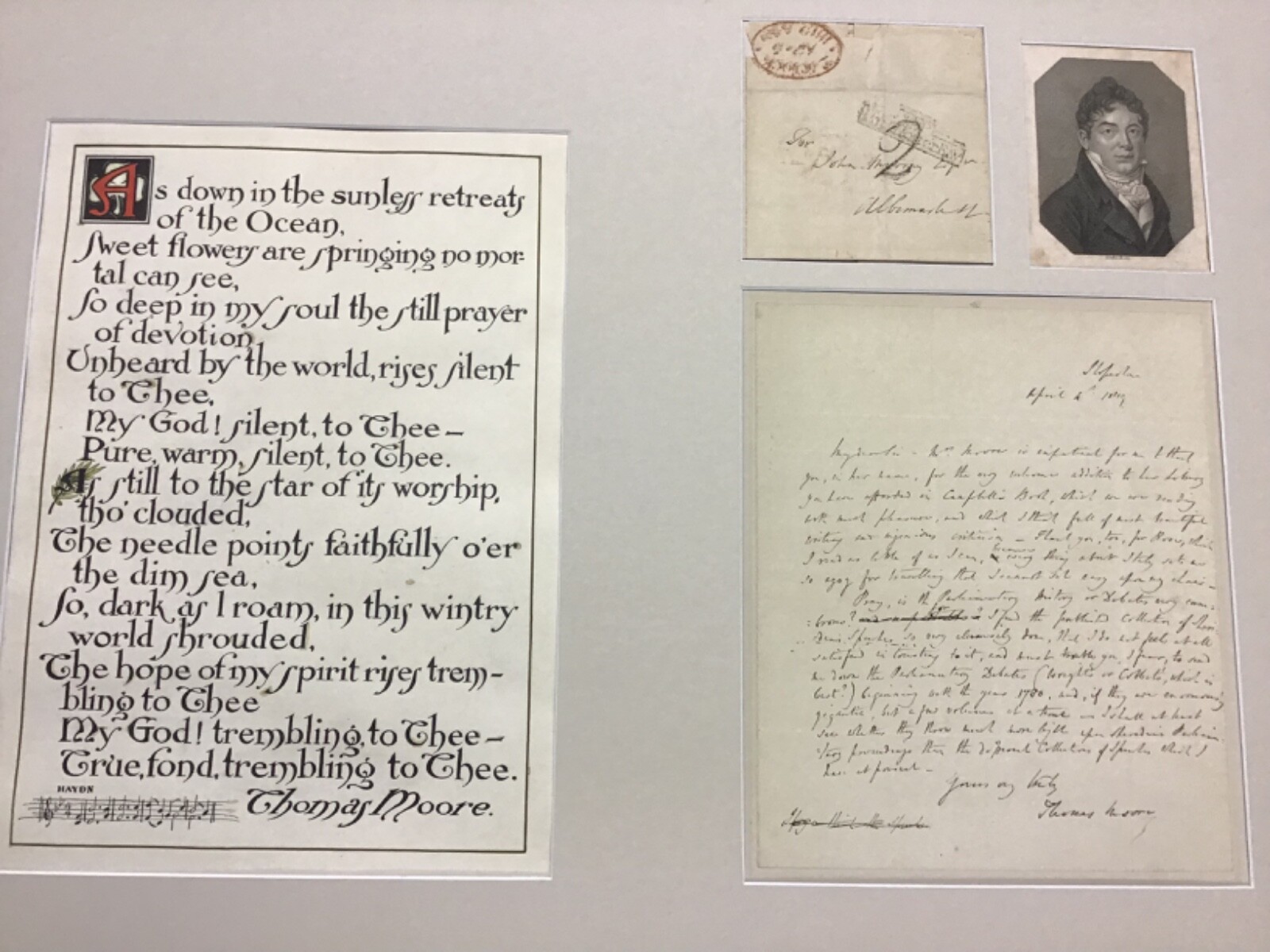 Thomas Moore Signed Letter With Envelope & Calligraphy | eBay
