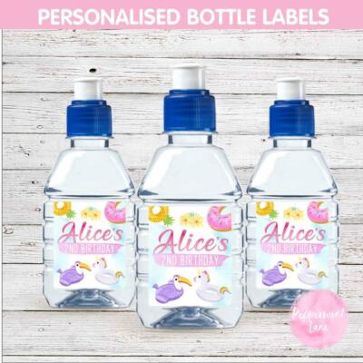 PRINTED x16 POOL PARTY Summer POP TOP WATER LABELS BIRTHDAY PARTY ...