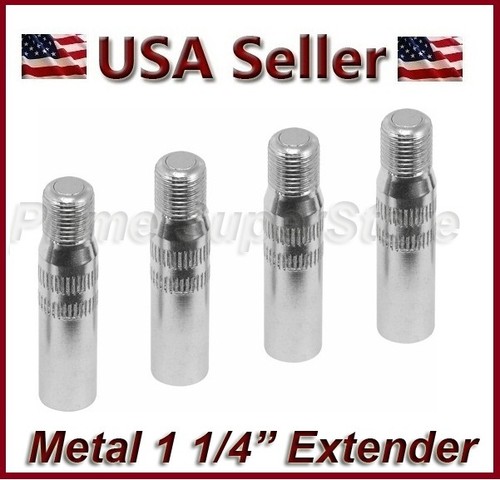 4 Metal Automotive Wheel Valve caps stem Extensions/Extender 1 1/4 ...
