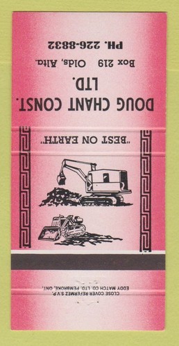 Matchbook Cover - Doug Chant Construction Olds AB RED 30 Strike | eBay