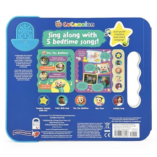 Cocomelon Yes, Yes Bedtime 5-Button Song Book: Sing and Read Toy Book ...