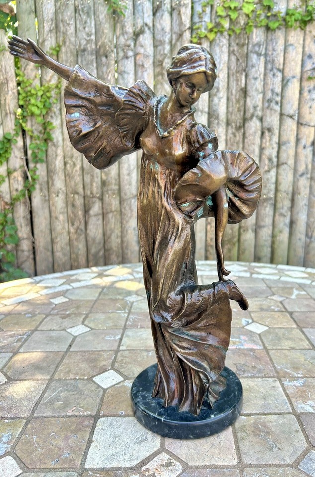 Agathon Leonard Art Nouveau Bronze Dancer Statue on Marble Base | eBay