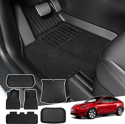 tpe floor mats 3 &carpets 3 &trunks 3, 9pcs Otrifowd For Tesla Model Y ...
