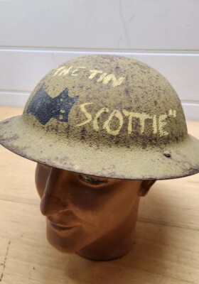 Ww2 Brodie Helmet Soldier Painted "The Tin Scottie" Anzac Trench Art | eBay
