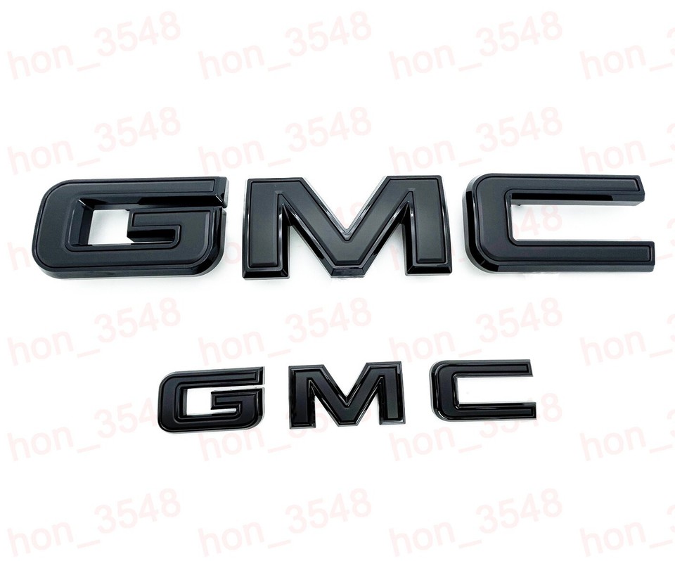 2021-2024 Only GMC Yukon Yukon XL GM Front & Rear All Black Emblem Kit ...